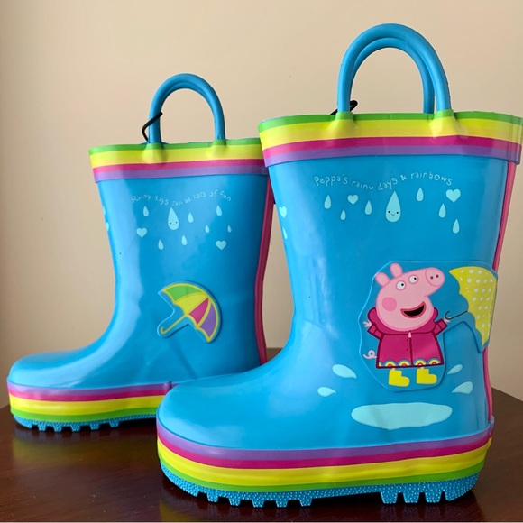 Peppa Pig | Shoes | Peppa Pig Rainbows And Raindrops Wellies Rain Boots ...